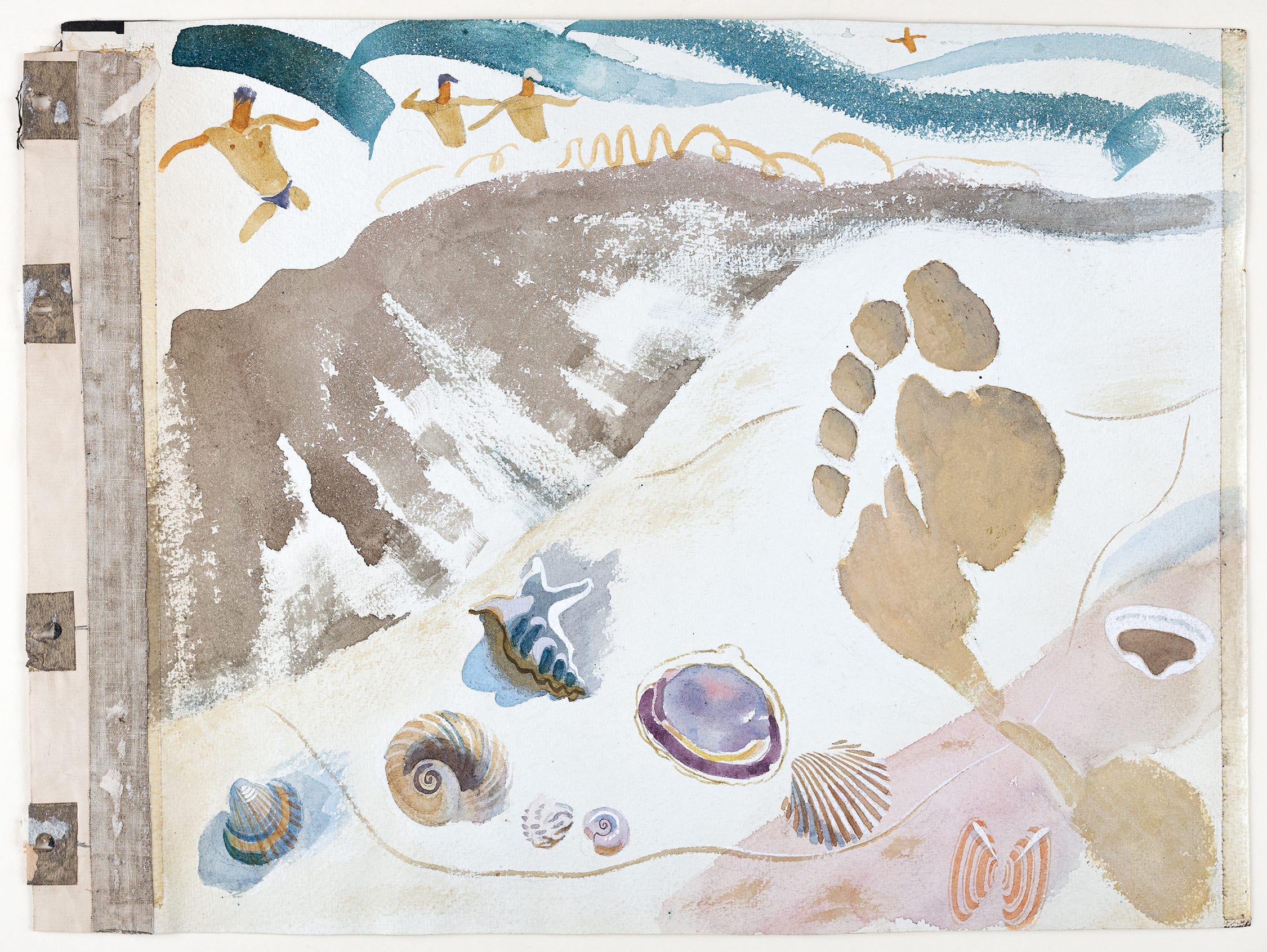 Brookshaw, Percy Drake (1907 – 1993) – P.45 recto: Beach scene ...