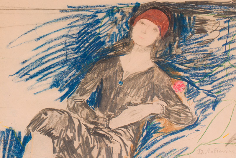 MALIAVIN Philip (Filip Andreyich Malyavin) (1869-1940) – The blue sofa ...