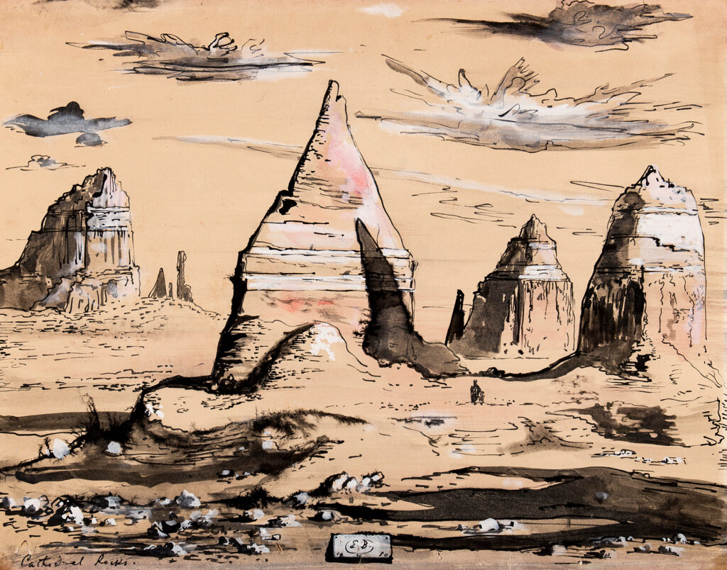 BERMAN Eugene (1899-1972) – ‘Cathedral Rocks – Western Landscape ...