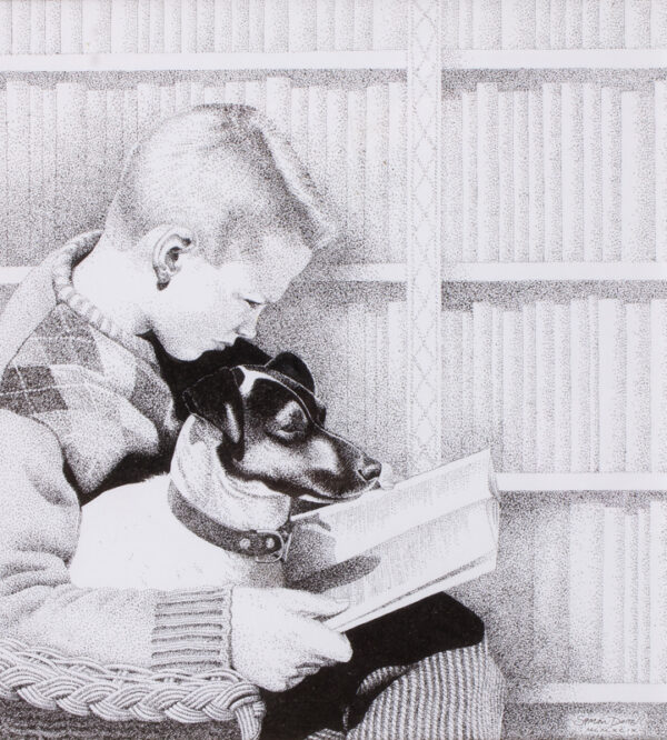 DORRELL Simon (b.1961) – ‘Max reading with Feo for company’. | ABBOTT ...