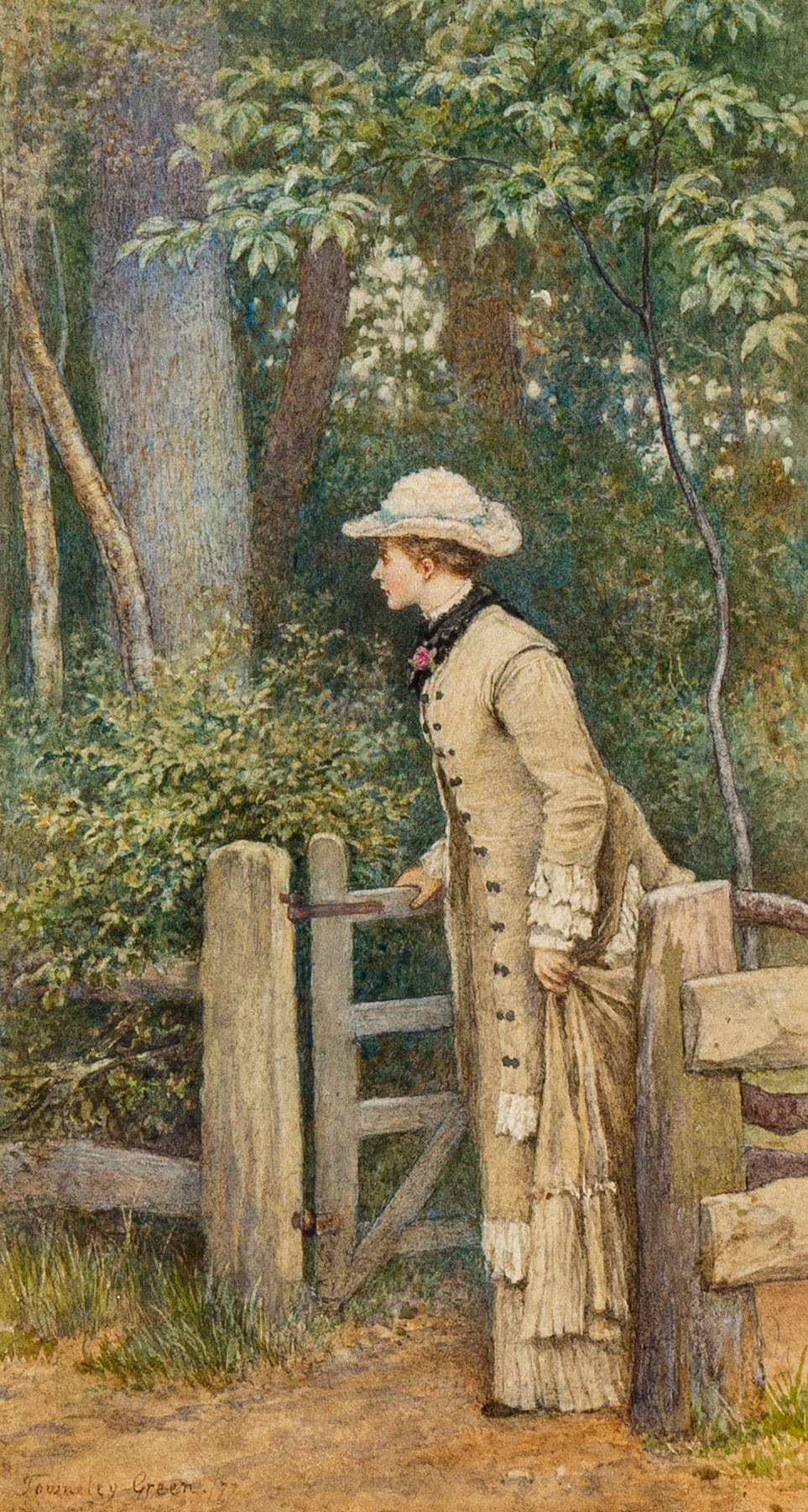 GREEN Henry Towneley (1836-1899) – ‘At the gate’. | ABBOTT and HOLDER