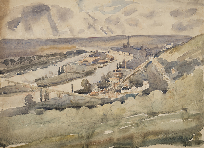 HAWKSWORTH William Thomas Martin (1853-1935) – Rouen from above ...
