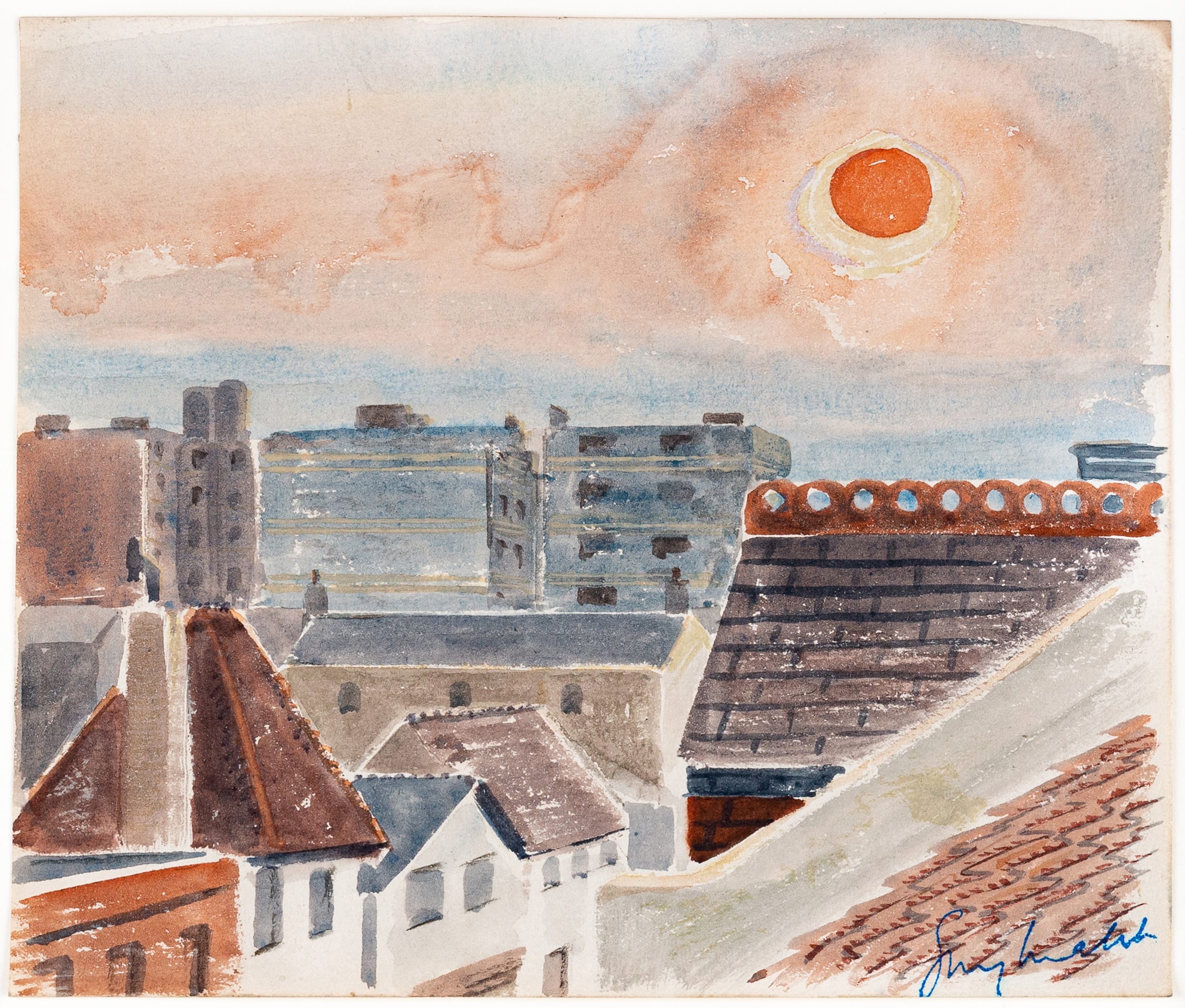 MALET Guy Seymour Warre (1900-1973) – ‘February Sunset / Holland Park ...
