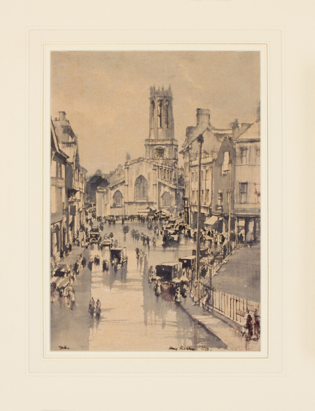 RUSHBURY Sir Henry R.A. (1889-1968) – ‘York’, in the rain. | ABBOTT and ...