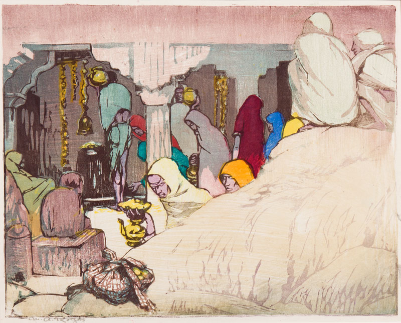ROYDS Mabel (1874-1941) – ‘The Shrine’ Woodcut printed in colours ...