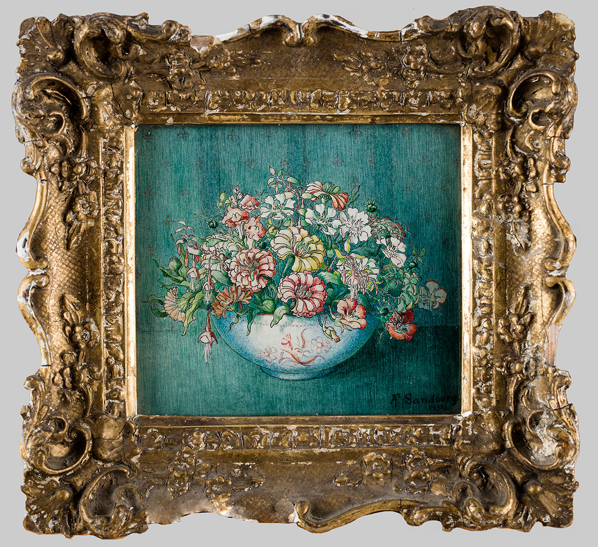 SANDBERG Alexandra Forbes (1933-1939) – A bowl of flowers. | ABBOTT and ...