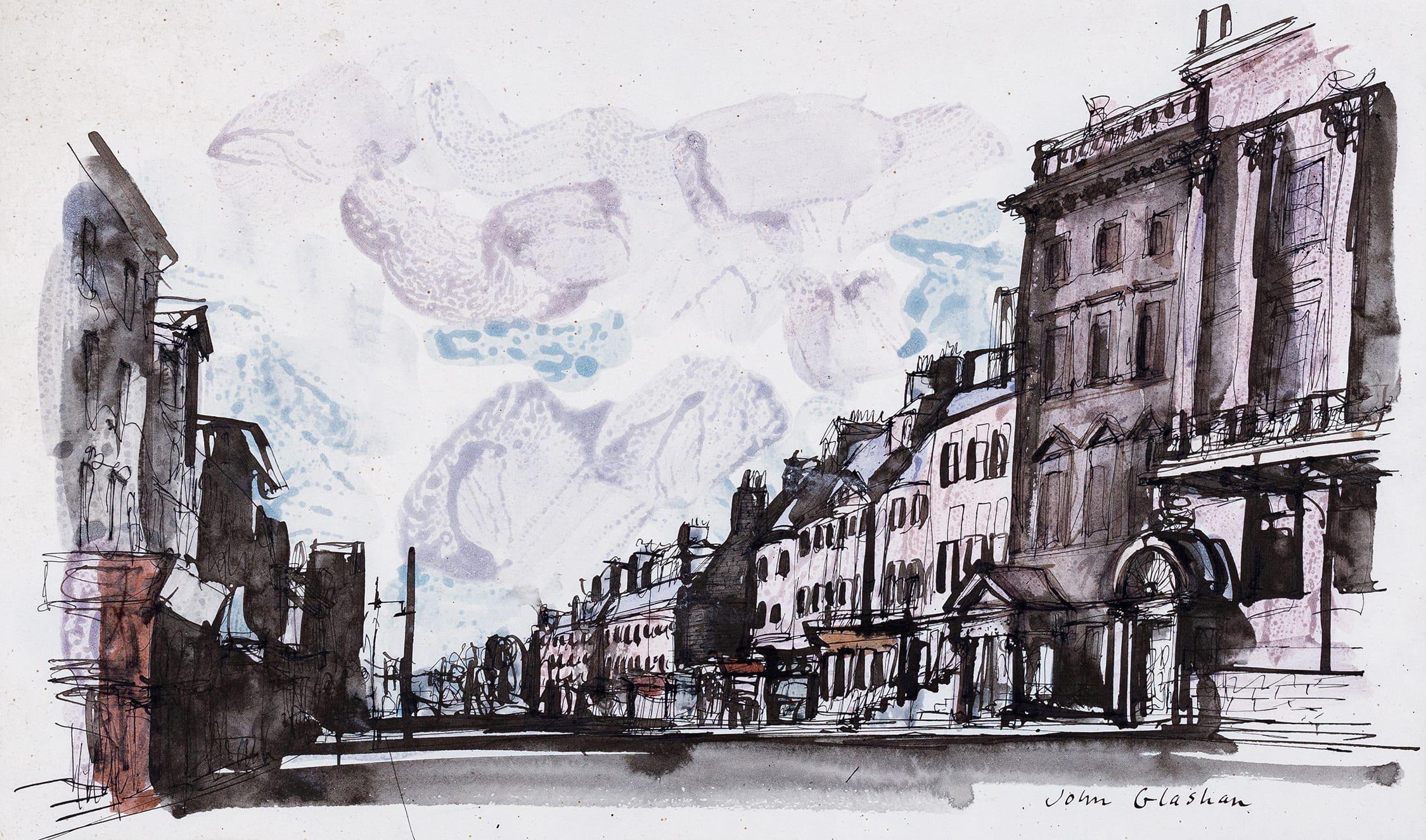 Glashan, John (1927 – 1999) – Scotland; An Edinburgh street. | ABBOTT ...