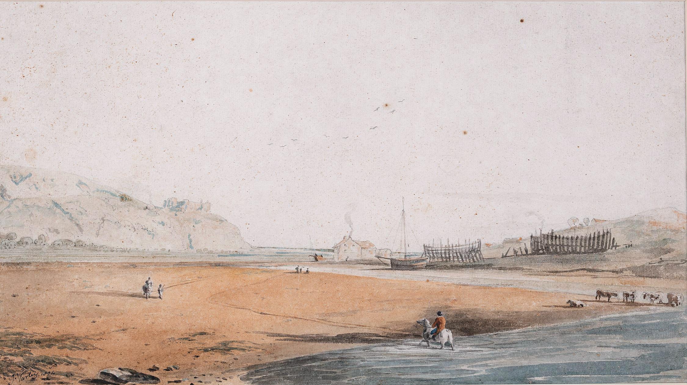 Varley O.W.S., John (1778 – 1842) – Wales; Harlech Castle and Tegwyn ...