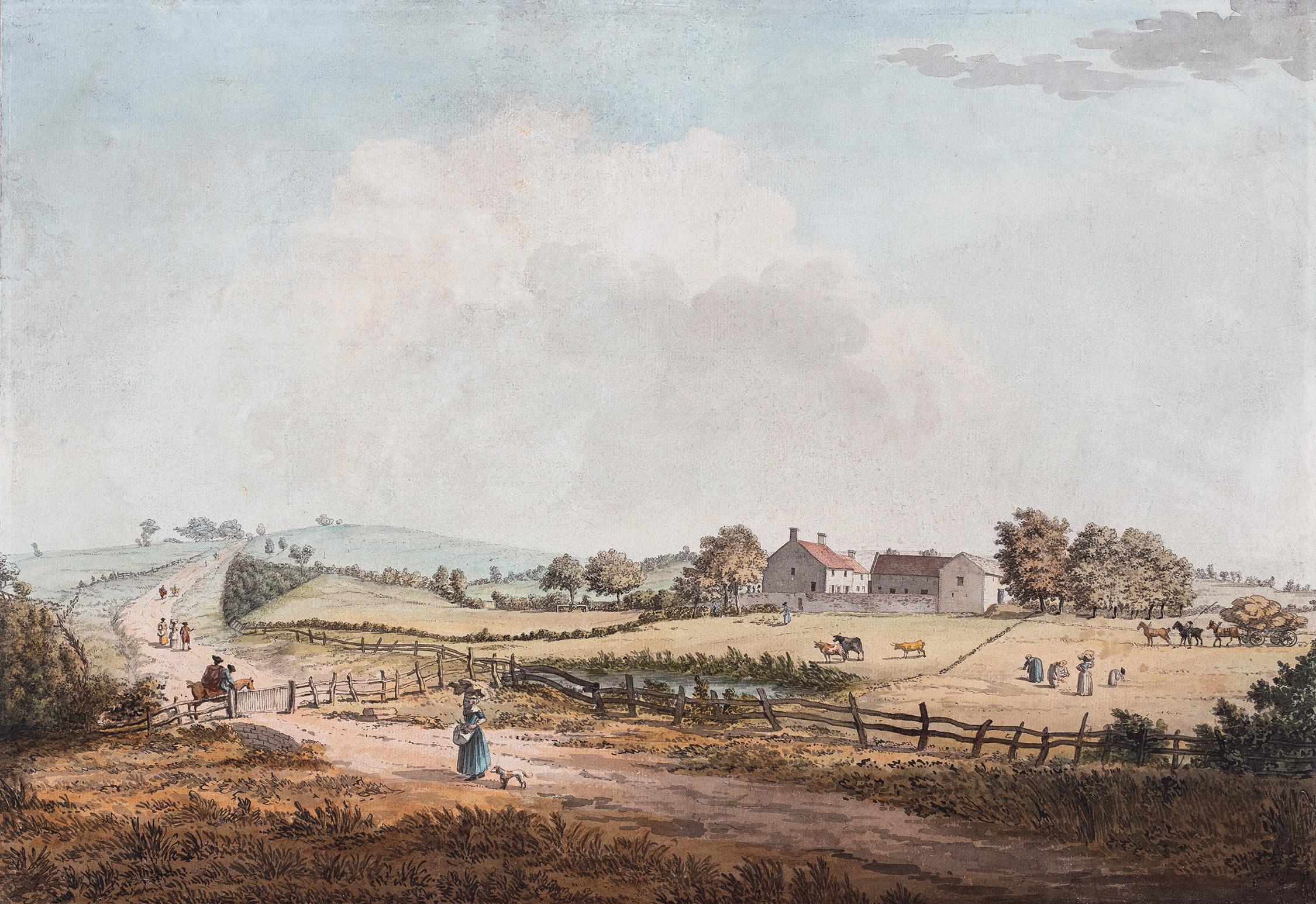 Grimm, Samuel Hieronymus (1733 – 1794) – PAIR: Two views on an Estate ...