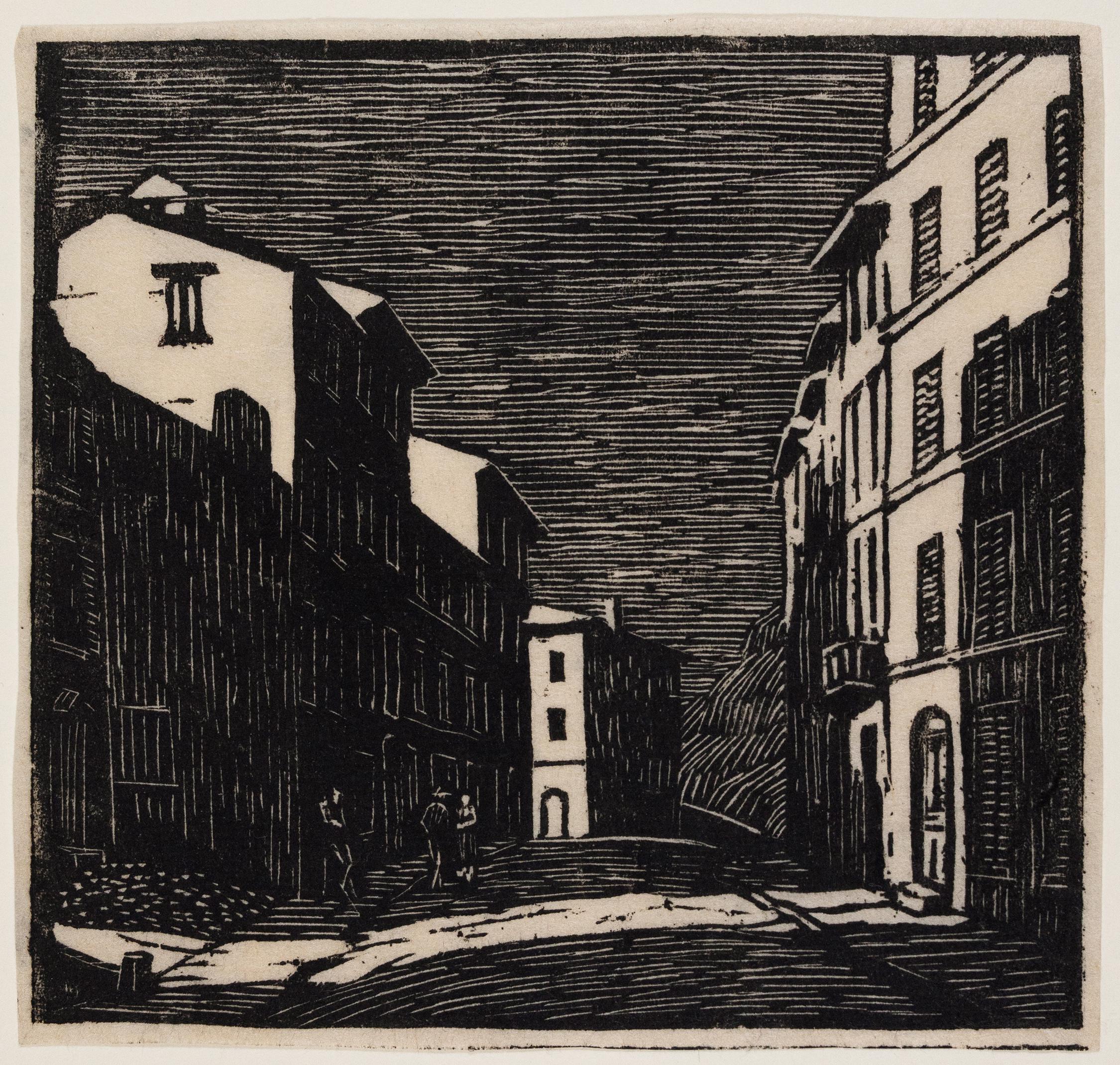 Raverat S.W.E., Gwen (1885 – 1957) – ‘Street by Moonlight, Vence ...