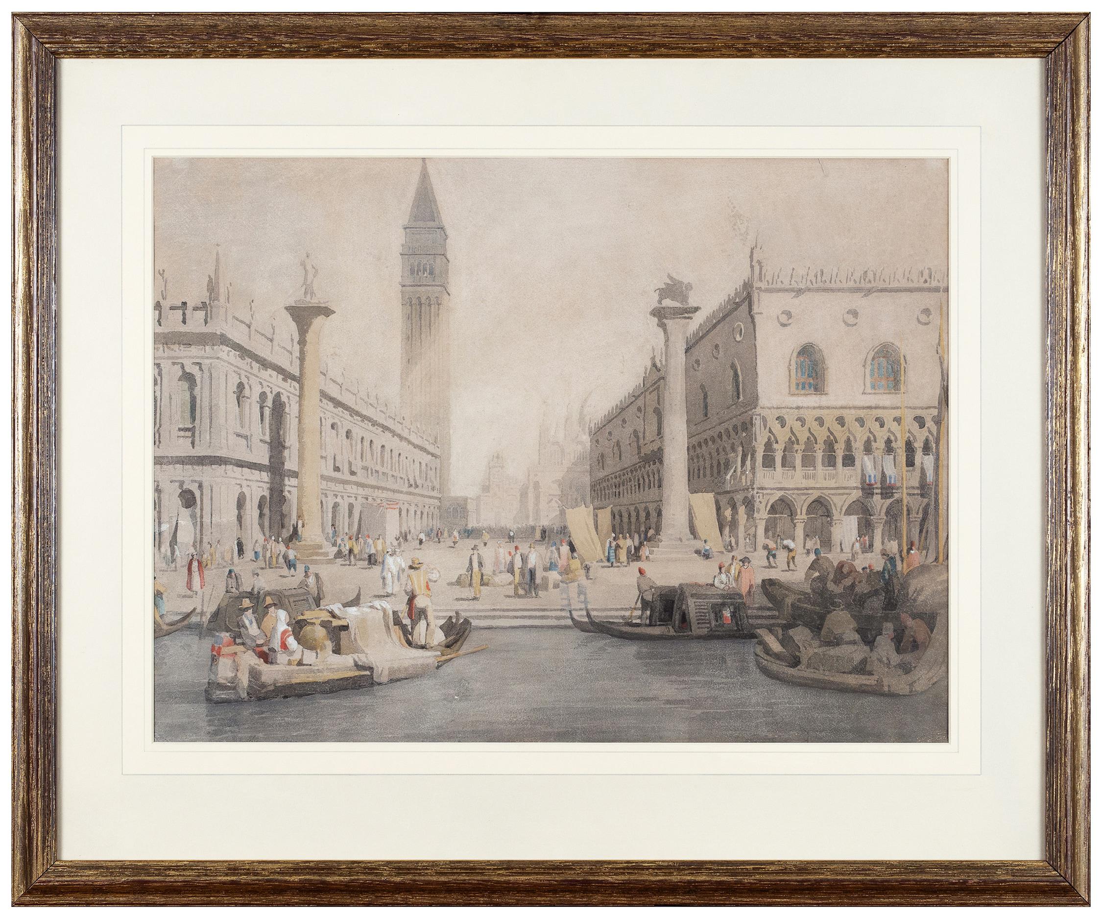 Prout O.W.S., Samuel (1783 – 1852) – Venice; Piazza San Marco, the ...