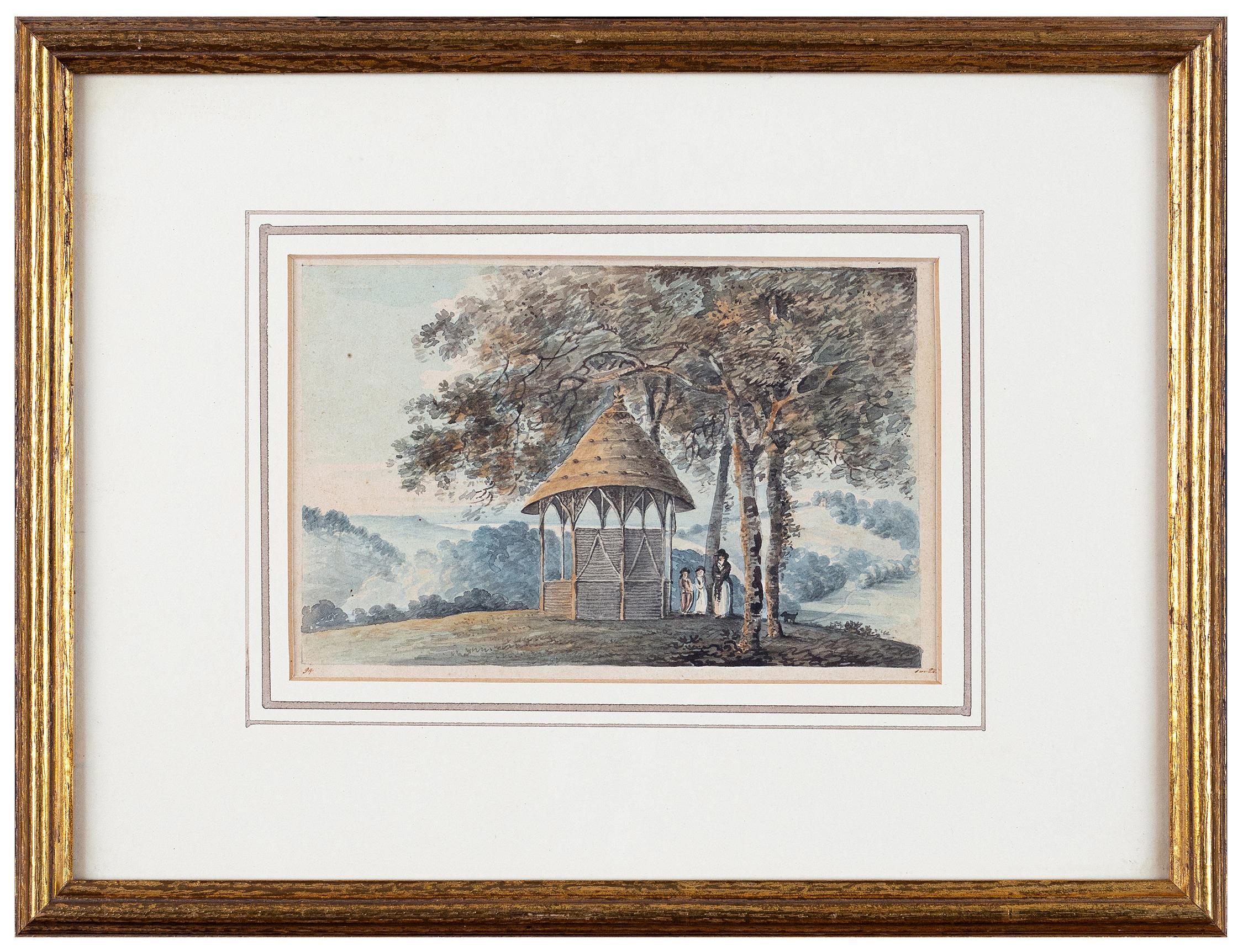 Swete, Rev. John (1752 – 1821) – Devon; a rustic Gothick gazebo set at ...